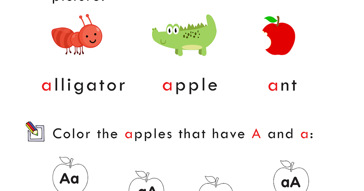 Activity Worksheet -1 Letter A for kids