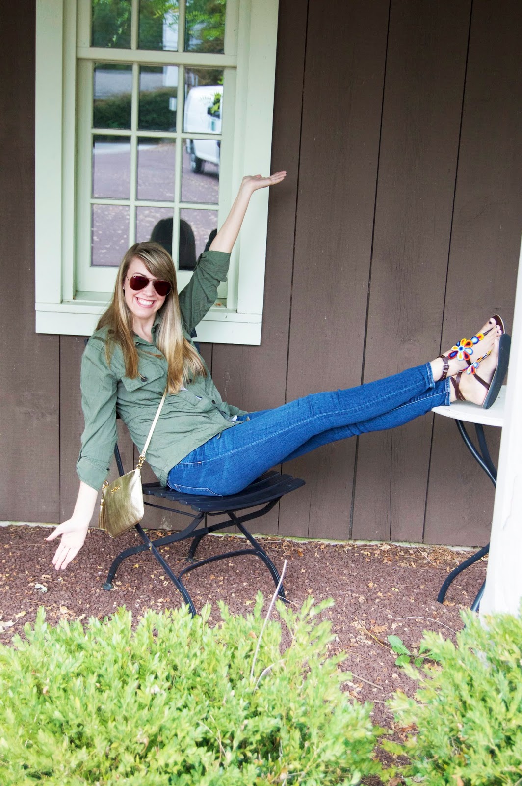 dress in sparkles: utility jacket & ikwetta sandals