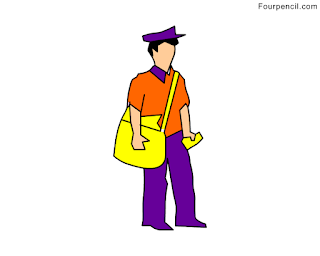 FourPencil: How to draw a Postman for kids - step by step