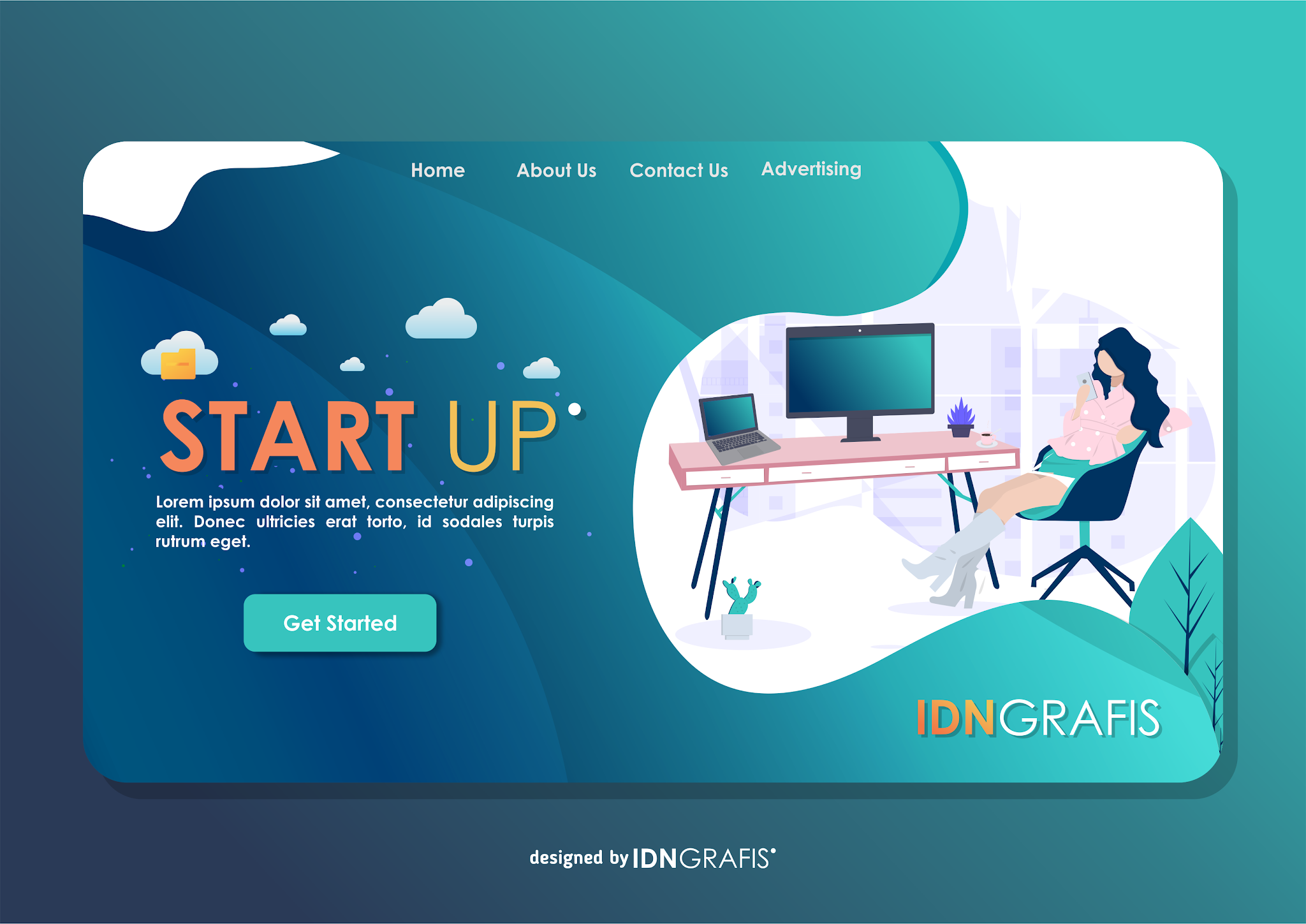 Download Template Landing Page Vector - IDN GRAFIS