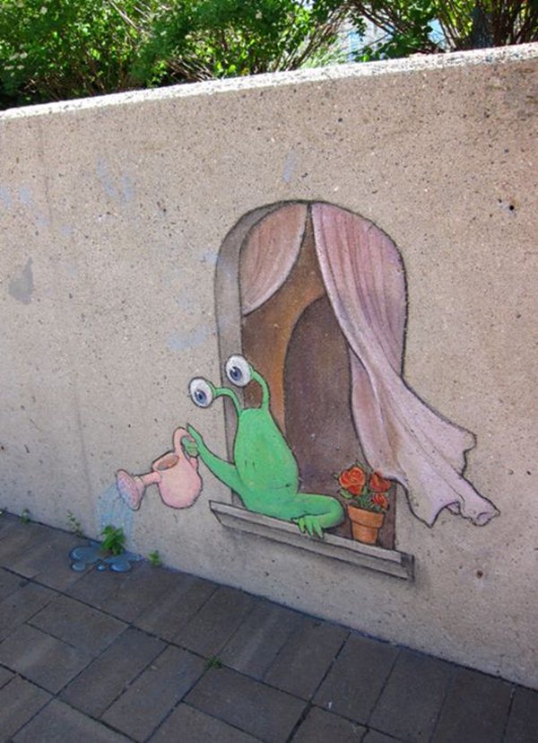Cute Sluggo Chalk Art by David Zinn (30 pics) | Daily Fun Pics