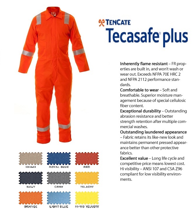 HIGH PERFORMANCE TENCATE TECASAFE PLUS FIRE RETARDANT COVERALL ...