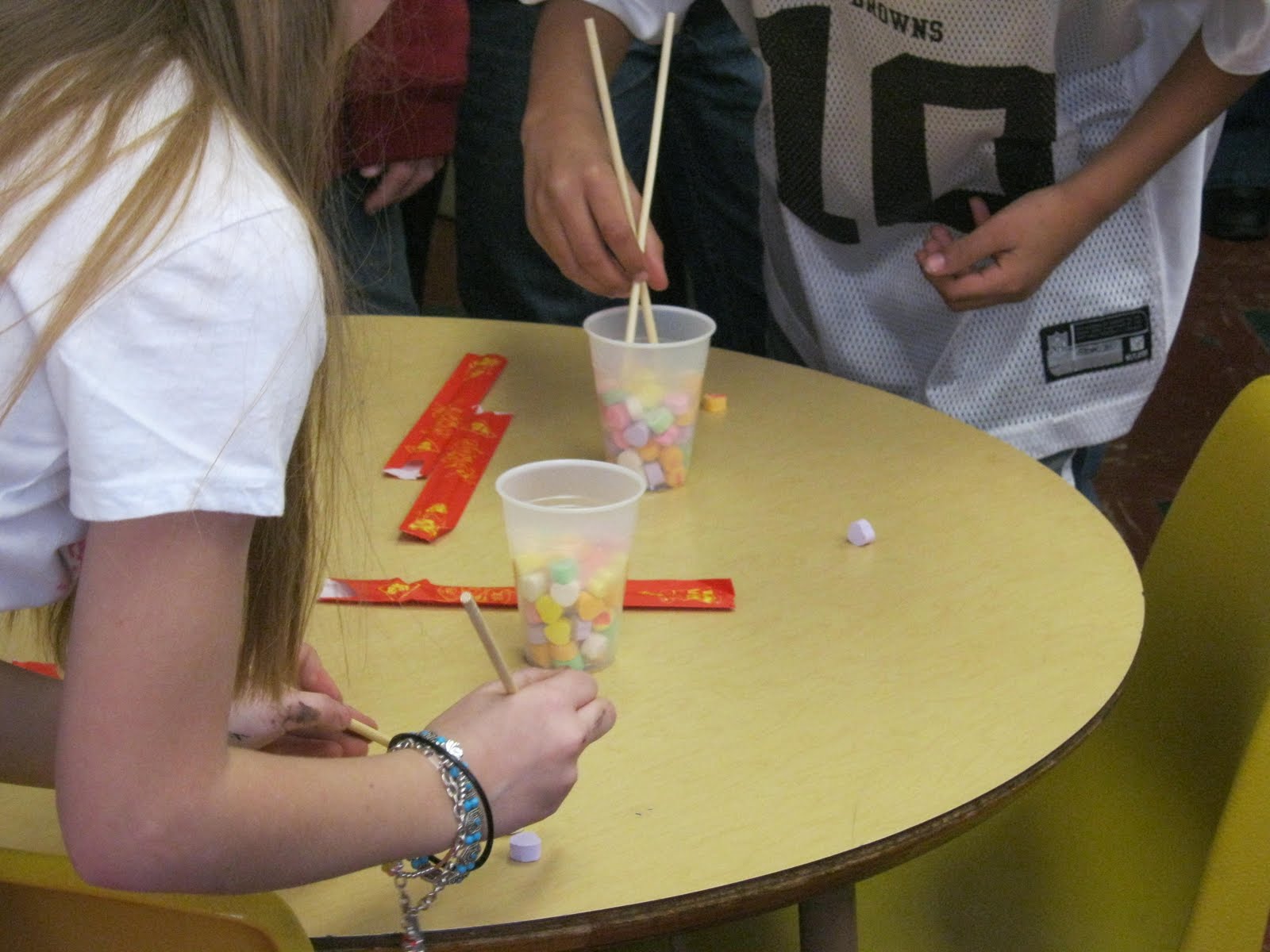 Tales of This 4th Grade Teacher: Valentine Chopstick Relay