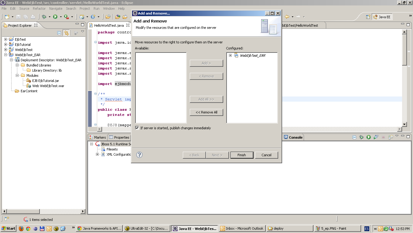 Java Frameworks & APIs: EJB - Configuración Eclipse + JBoss + EJB3 Java Frameworks & APIs: EJB - Configuración Eclipse + JBoss + EJB3