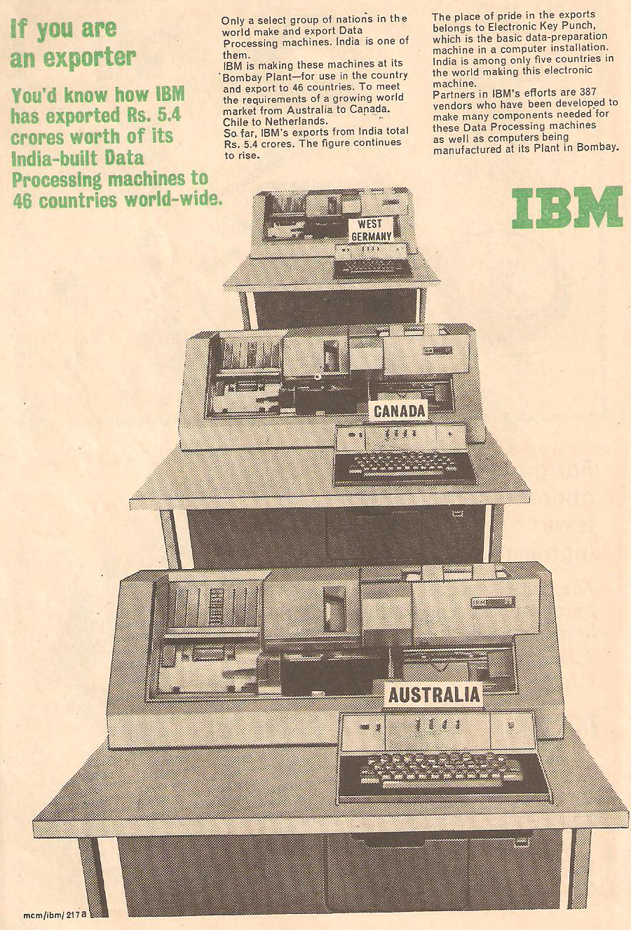 IBM an Old Ad - Classic Indian Advertisements