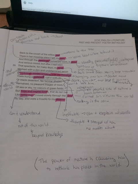 Miss Harasen's English Classes: Analysis of Extract from The Prelude