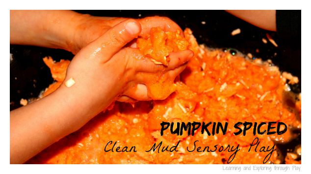 Learning and Exploring Through Play: Pumpkin Spiced Clean Mud Sensory Play