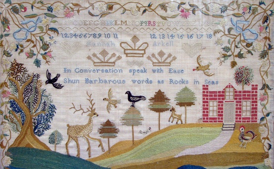 Eye For Design: Decorating with Samplers.......Handstitched Heirlooms