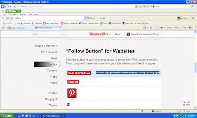 Sew Many Ways...: Blog Buddy...How To Add Your Follow Me Pinterest Button