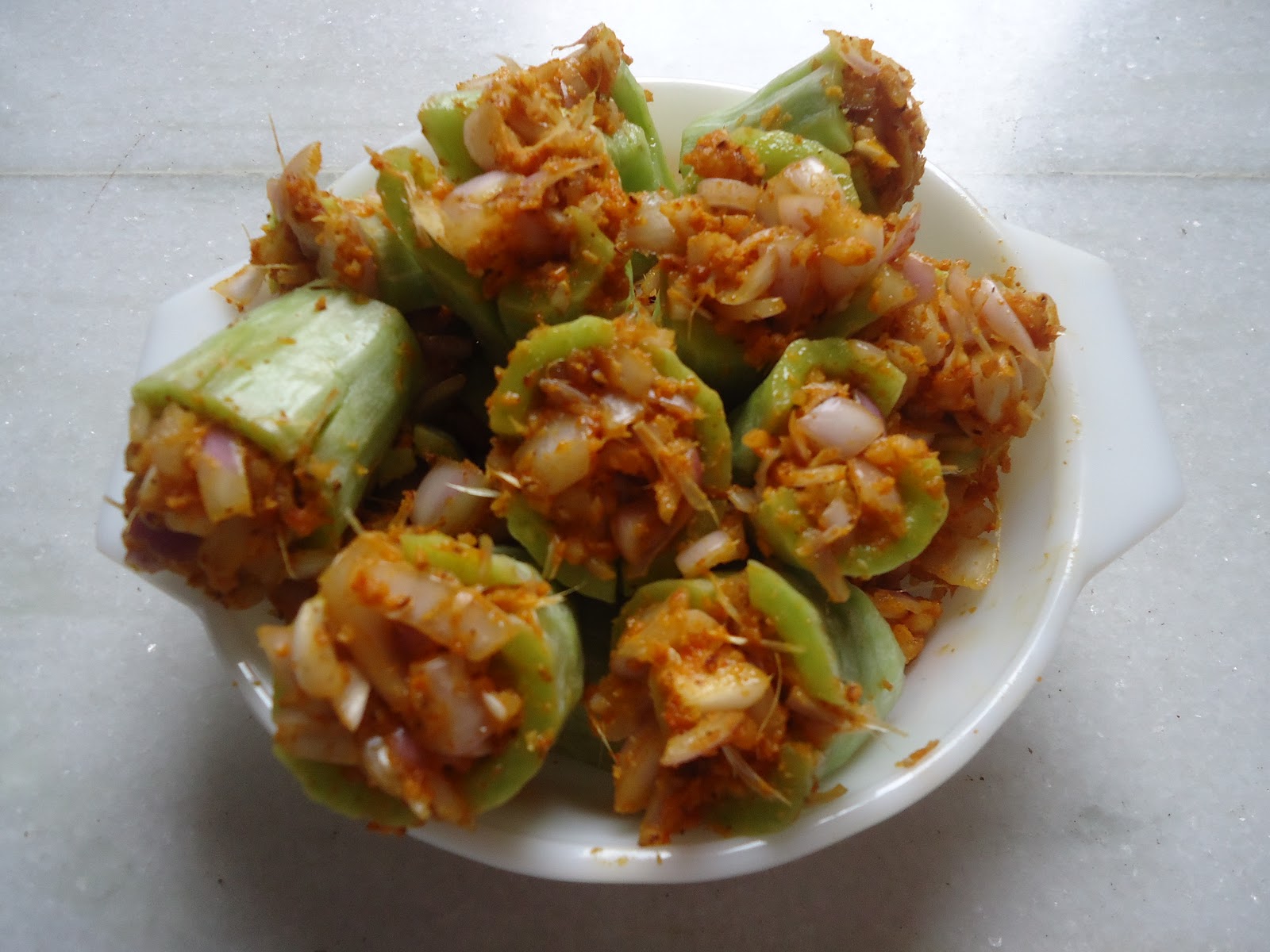 Kusuma's Abhiruchi: Stuffed Potlakaya Masala