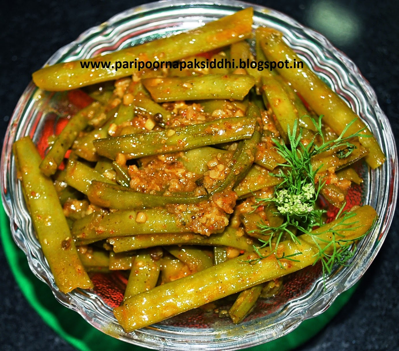 Paripoorna Paksiddhi : GAVAR BHAJI / CLUSTER BEANS FLAVOURED WITH CAROM ...