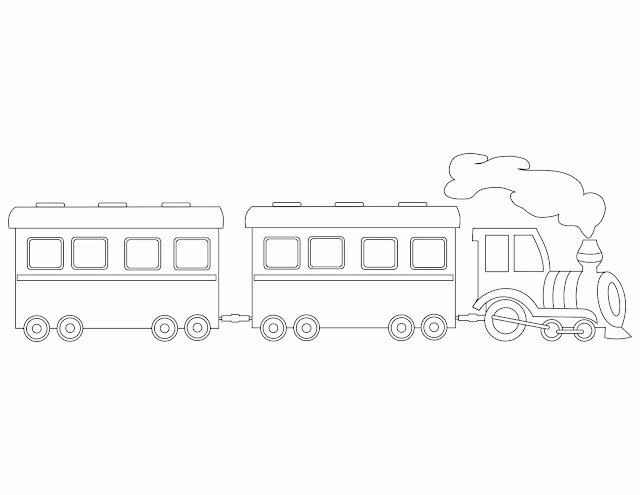 Simple Train Coloring Page | Coloring For Kids