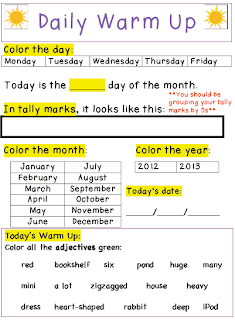 My Morning Routine {Daily Warm Ups}, Freebie + Giveaways!