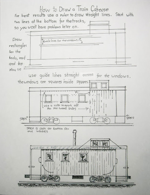 How to Draw Worksheets for The Young Artist: How To Draw A Train ...