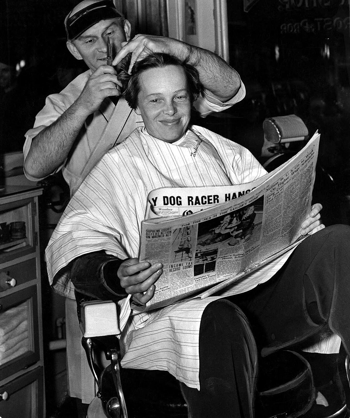 Amelia Earhart Getting Her Last Haircut in 1937 ~ Vintage Everyday