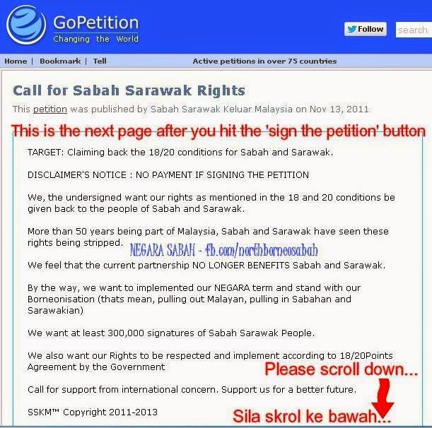 Sinamu Rungus: How To Sign The Online Petition of Calling Sabah Sarawak ...