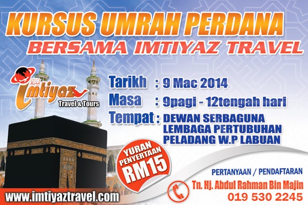 Banner Kursus Umrah Perdana Imtiyaz Travel Sabah | Syahiran Design ...