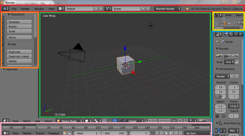 Mengenal Interface Blender - Blenderhobis