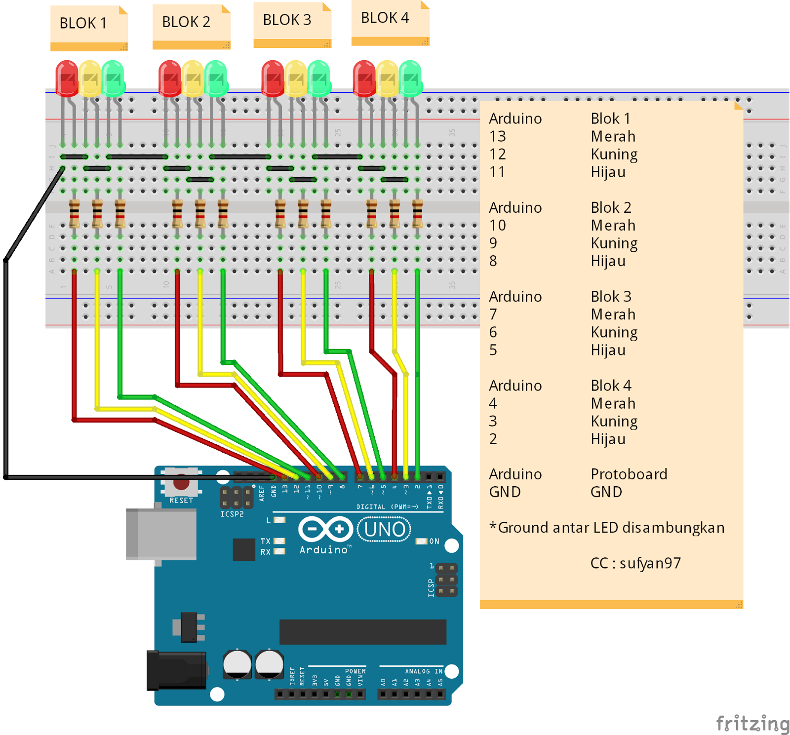 Arduino 9 Tutorial Membuat Simulasi Lampu Merah Menggunakan Arduino Sufyan97
