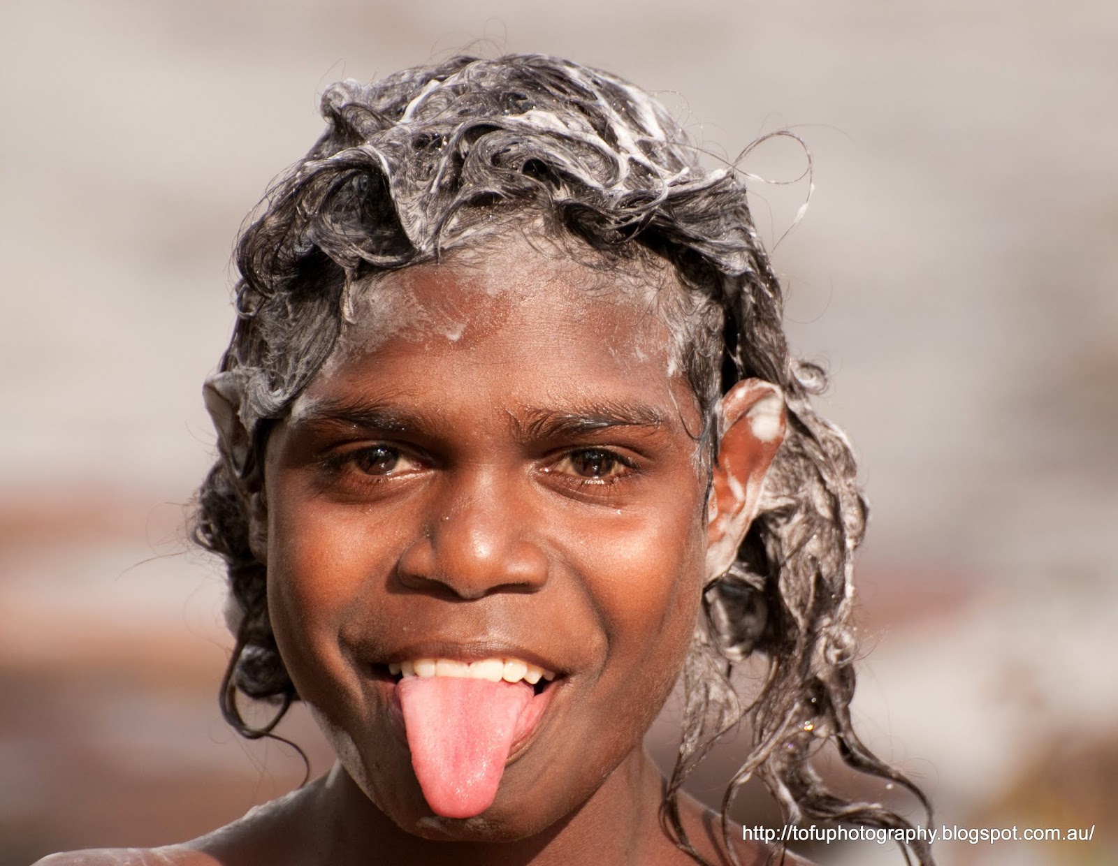 Tofu Photography An Aboriginal Boy With Shampoo In His Hair At The tofu-photography-an-aboriginal-boy-with-shampoo-in-his-hair-at-the