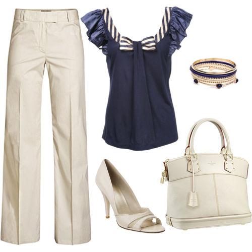 Outfits de Moda ...Me Tomo Cinco Minutos: Pantalón Crema