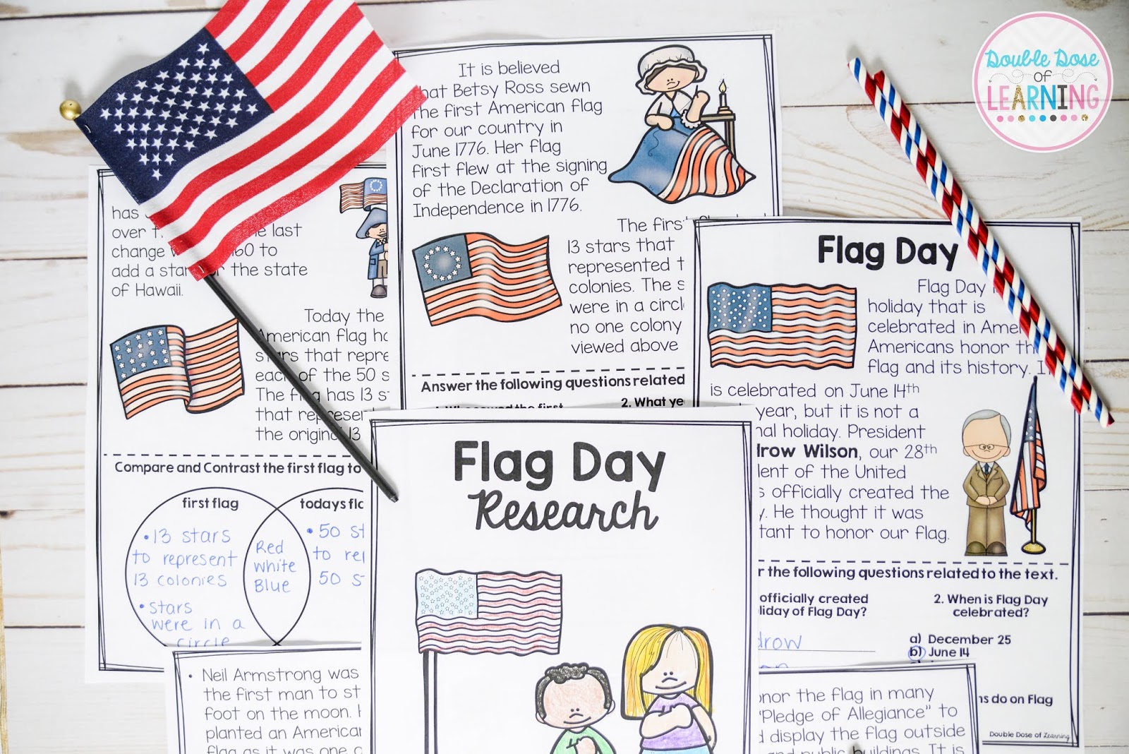 Flag Day Research Unit for K-2nd Grade! - Double Dose of Learning