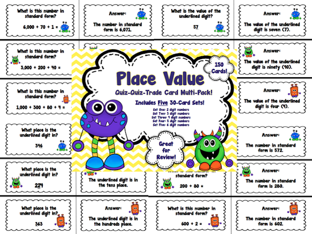 Koonce's Korner: Place Value Quiz-Quiz-Trade... and a Bit of Blog Sickness
