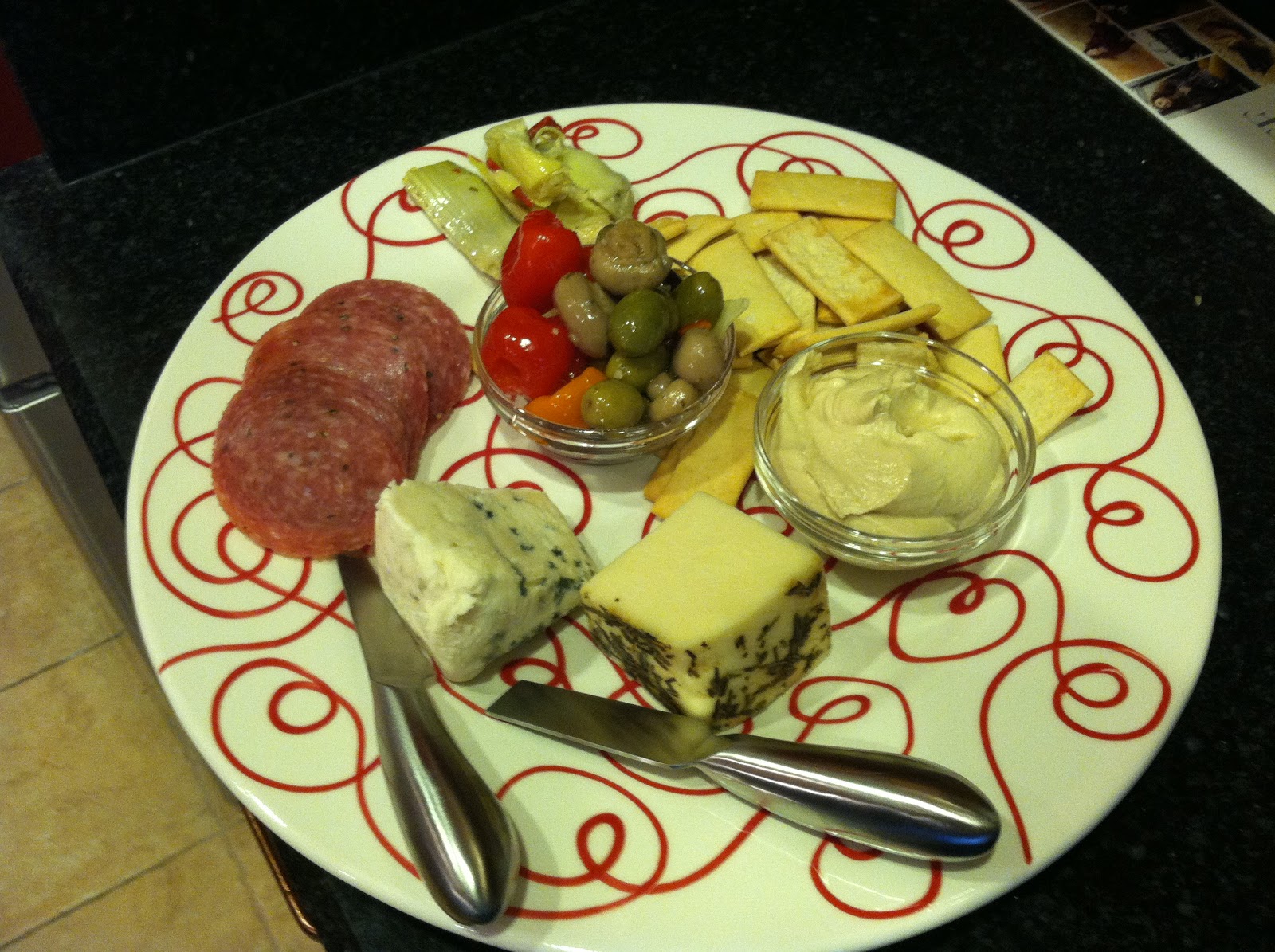 The Simply Savory Kitchen: Cheese & Olive Plate