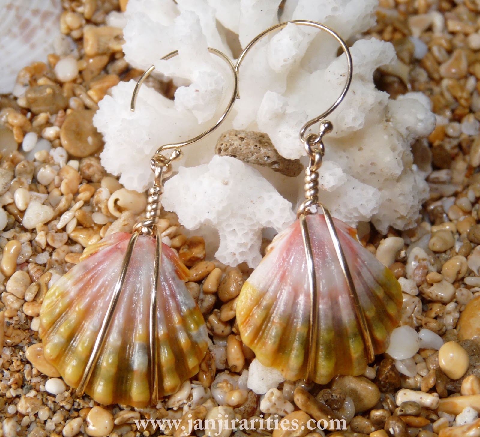Kahelelani & Sunrise shell jewelry by.... Janjira: Sunrise shells earrings