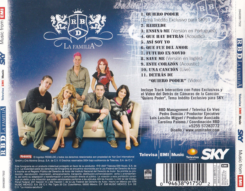 Encarte Rbd La Familia Edición De Colección Sky Encartes Pop