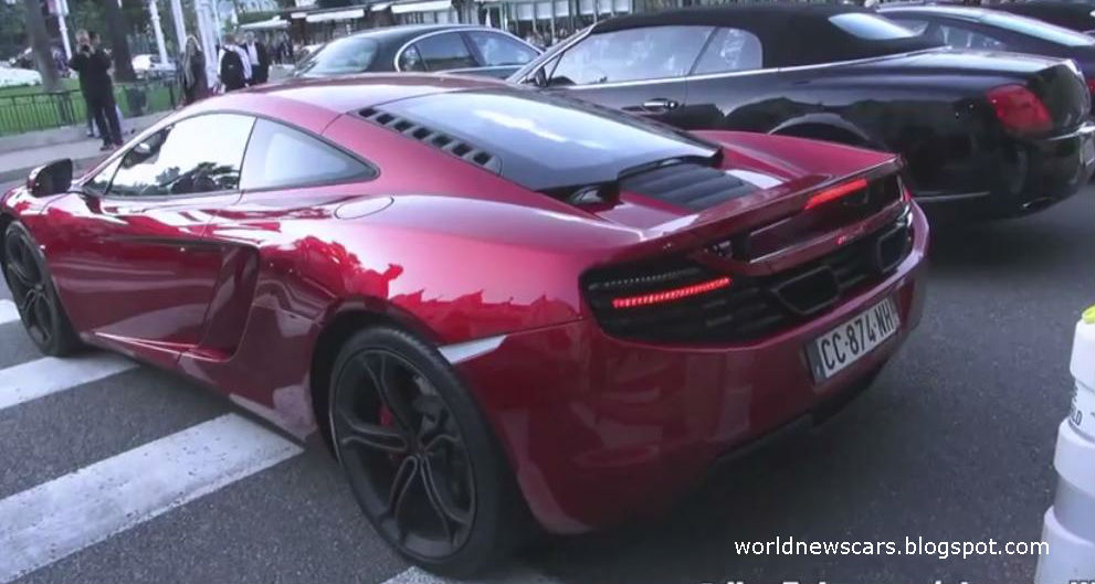 Volcano Red McLaren MP4-12C in Casino Square - World News Cars