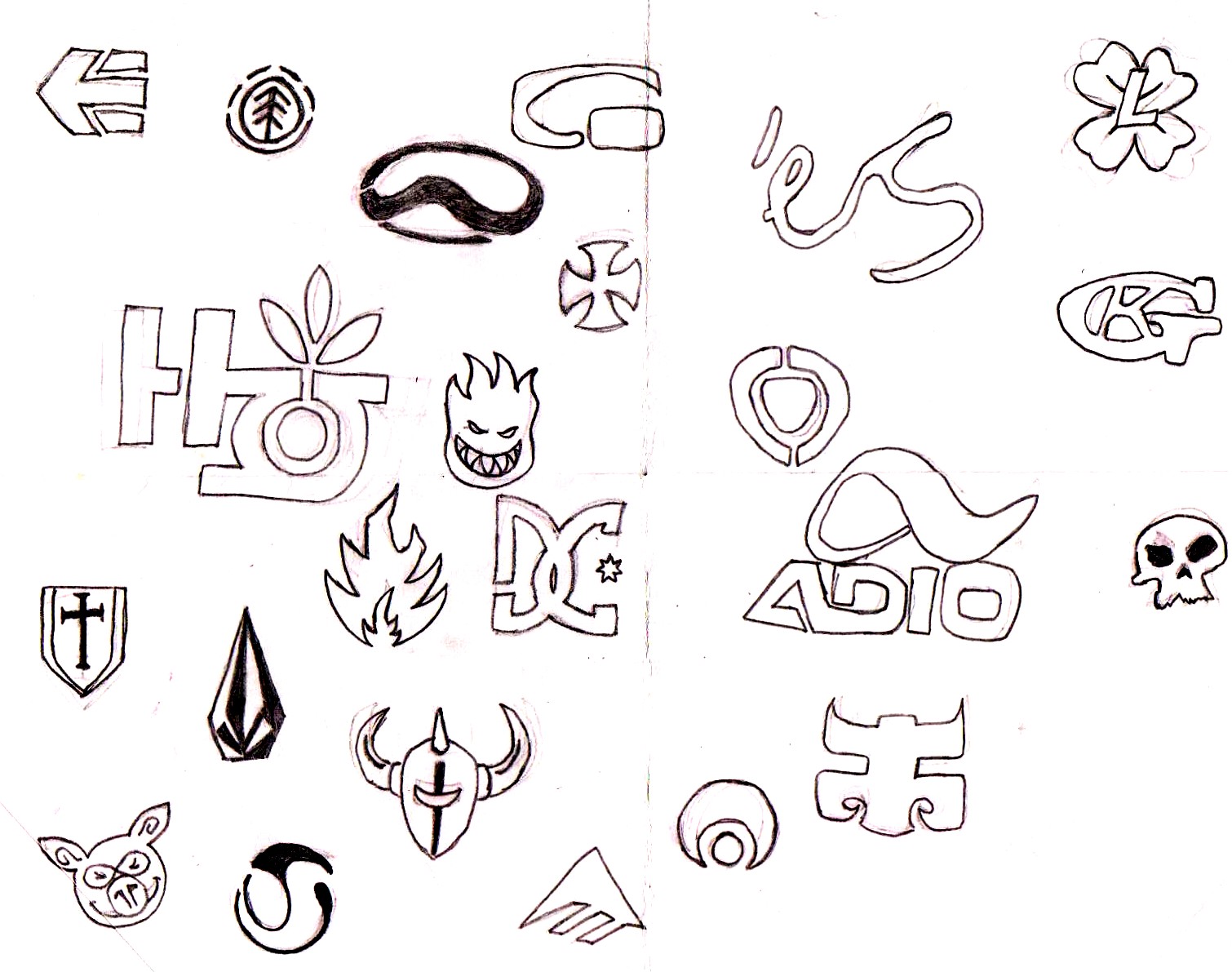 Skateboard Logos Pages Coloring Pages