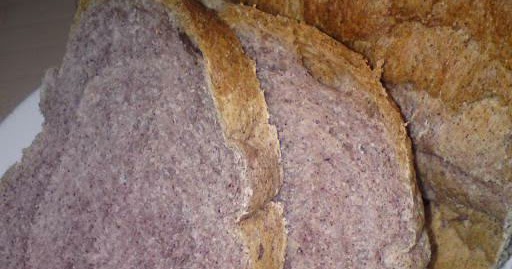 Cooking Pleasure: Black Glutinous Rice Loaf Bread [Straight Dough Method]