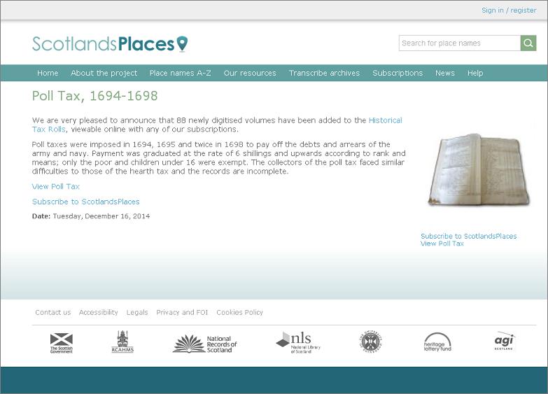 The GENES Blog: Scottish poll tax records from 1690s go online