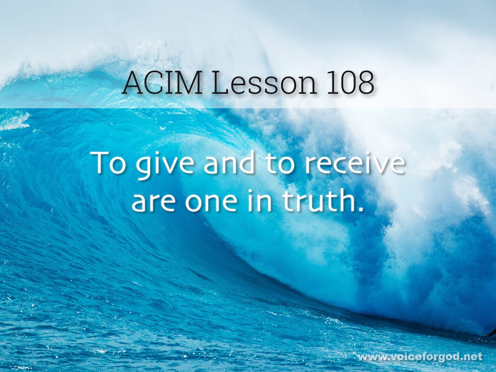 Miracle Life: ACIM Workbook Lesson 108