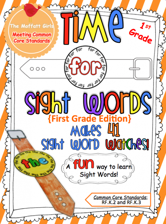 Crayons & Curls: Sight Word Watches and a Giveaway!