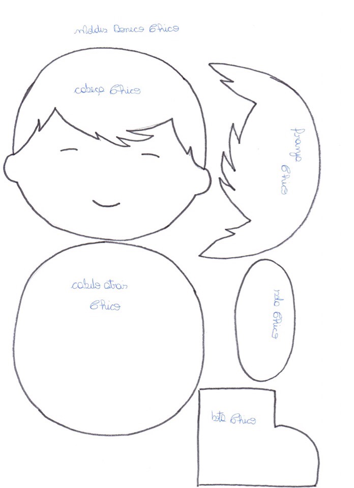 Boneco em Feltro com Moldes Caipira com Moldes - Molde para Artesanato ...