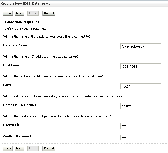 Middleware Help Apache Derby Datasource Configuration In Weblogic Server