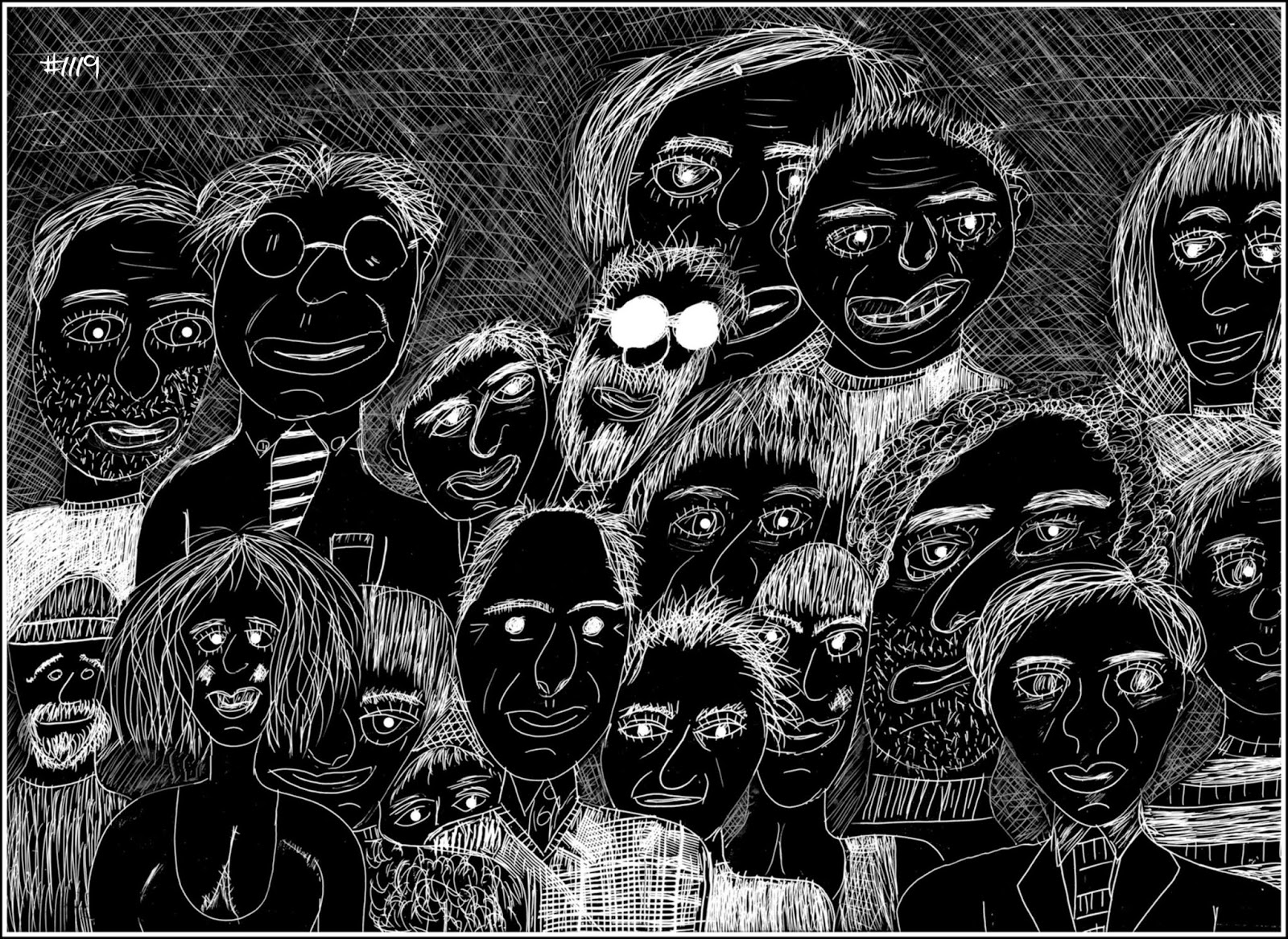 All This Is That: Drawing: Faces #1119 - Scratchboard and reversed ...