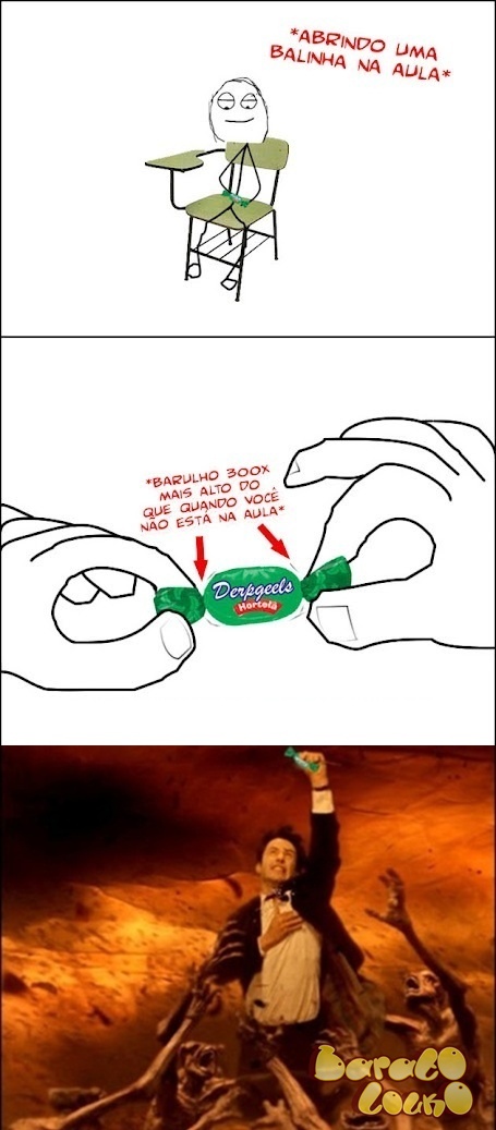 Baratolouko: Abrindo uma balinha na aula