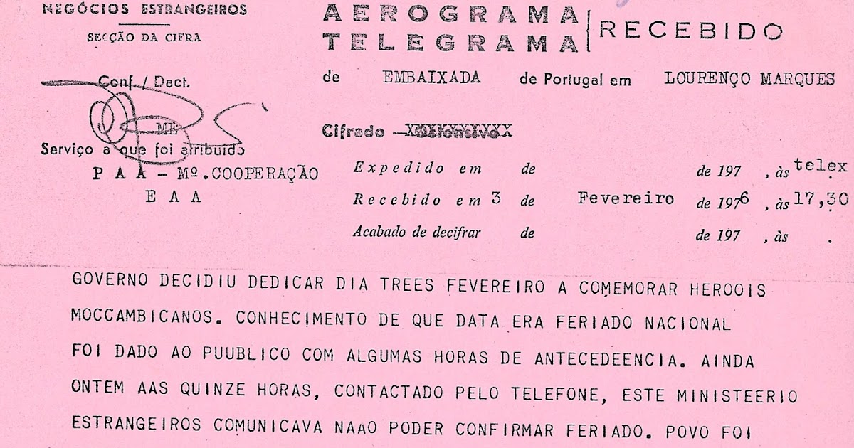 duas ou três coisas: O preço do telegrama
