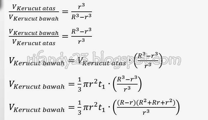 RUMUS VOLUME KERUCUT TERPANCUNG (EMBER) BESERTA PEMBUKTIANNYA ~ Rifandy ...