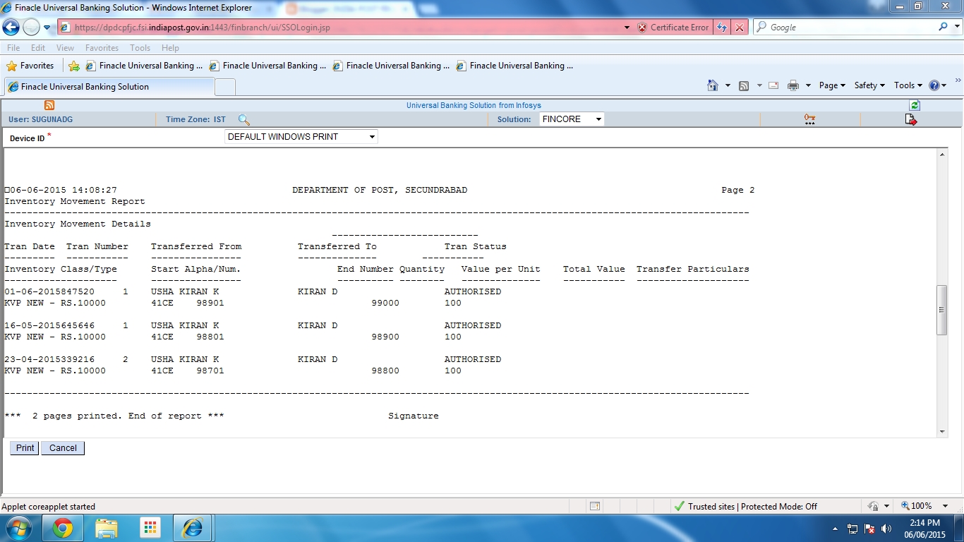 Inventory menus in DOP Finacle - POFINACLEGUIDE