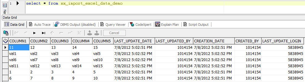 Oracle Application Framework : Import Data Excel to Data Base Tables ...