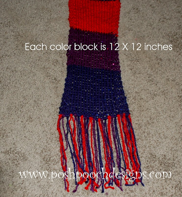 Posh Pooch Designs : Color Block Chunky Scarf - Free Knitting Pattern
