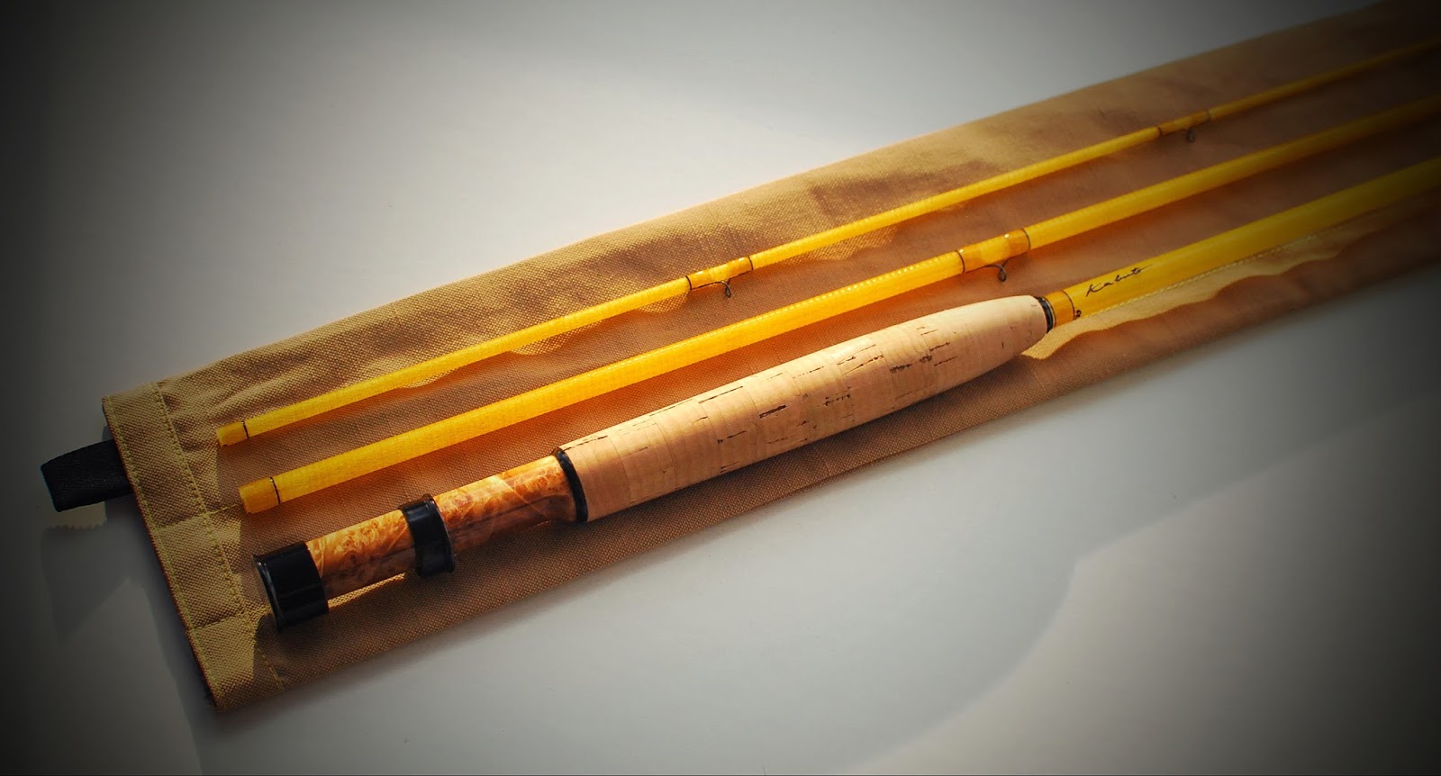 Handcrafted graphite and fiberglass fly rods: Kabuto brown 6'6" 2wt.