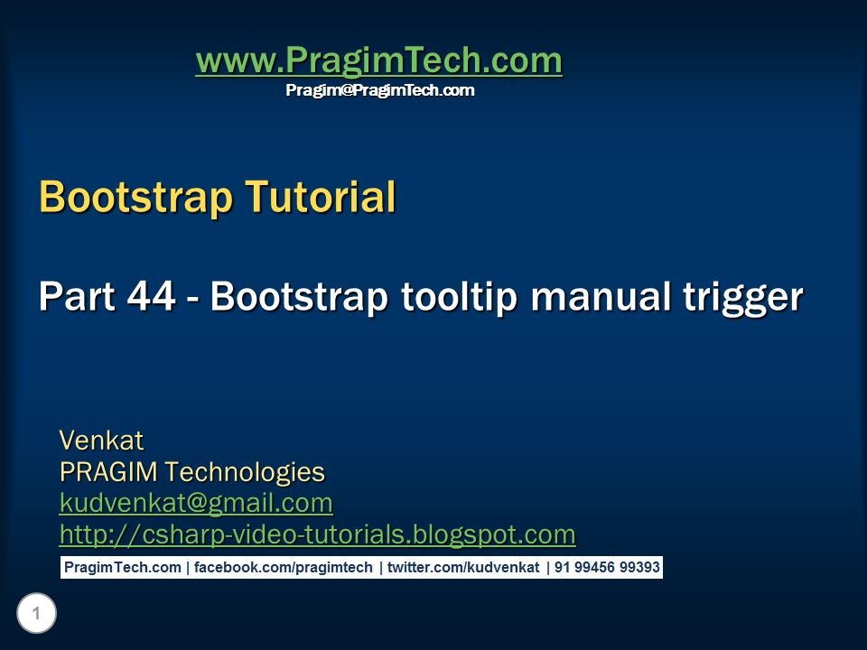 Sql Server Net And C Video Tutorial Bootstrap Tooltip Manual Trigger