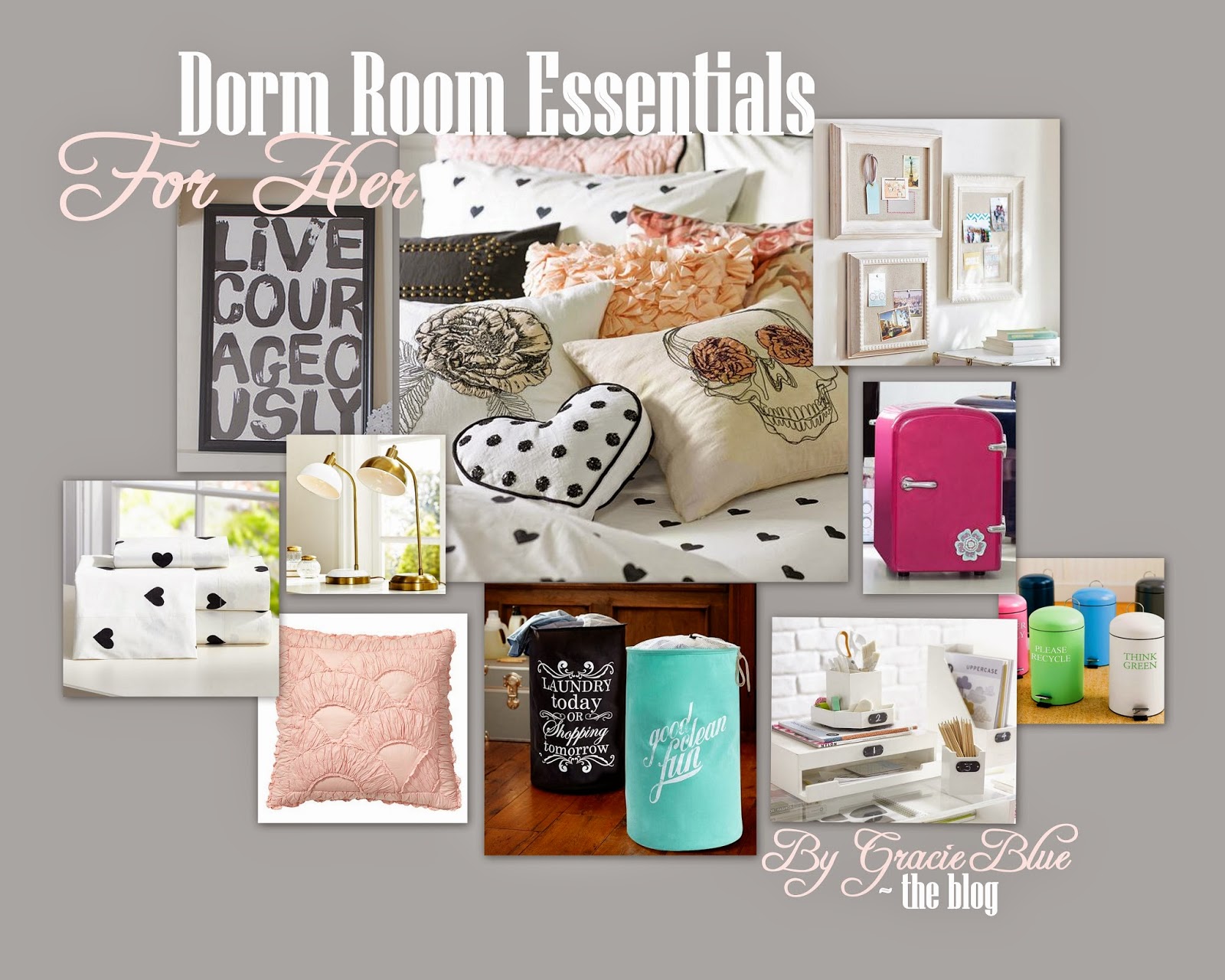 Gracie Blue : College Dorm Room Decor Essentials {for her}
