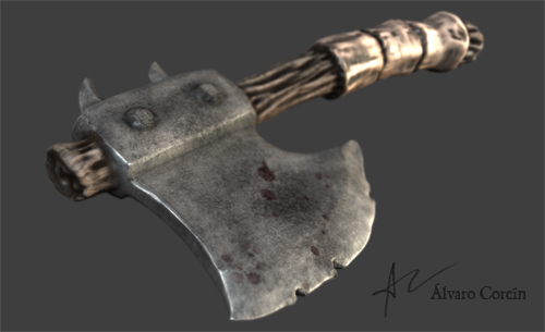 Álvaro Corcín blog: Hacha modelada en 3D