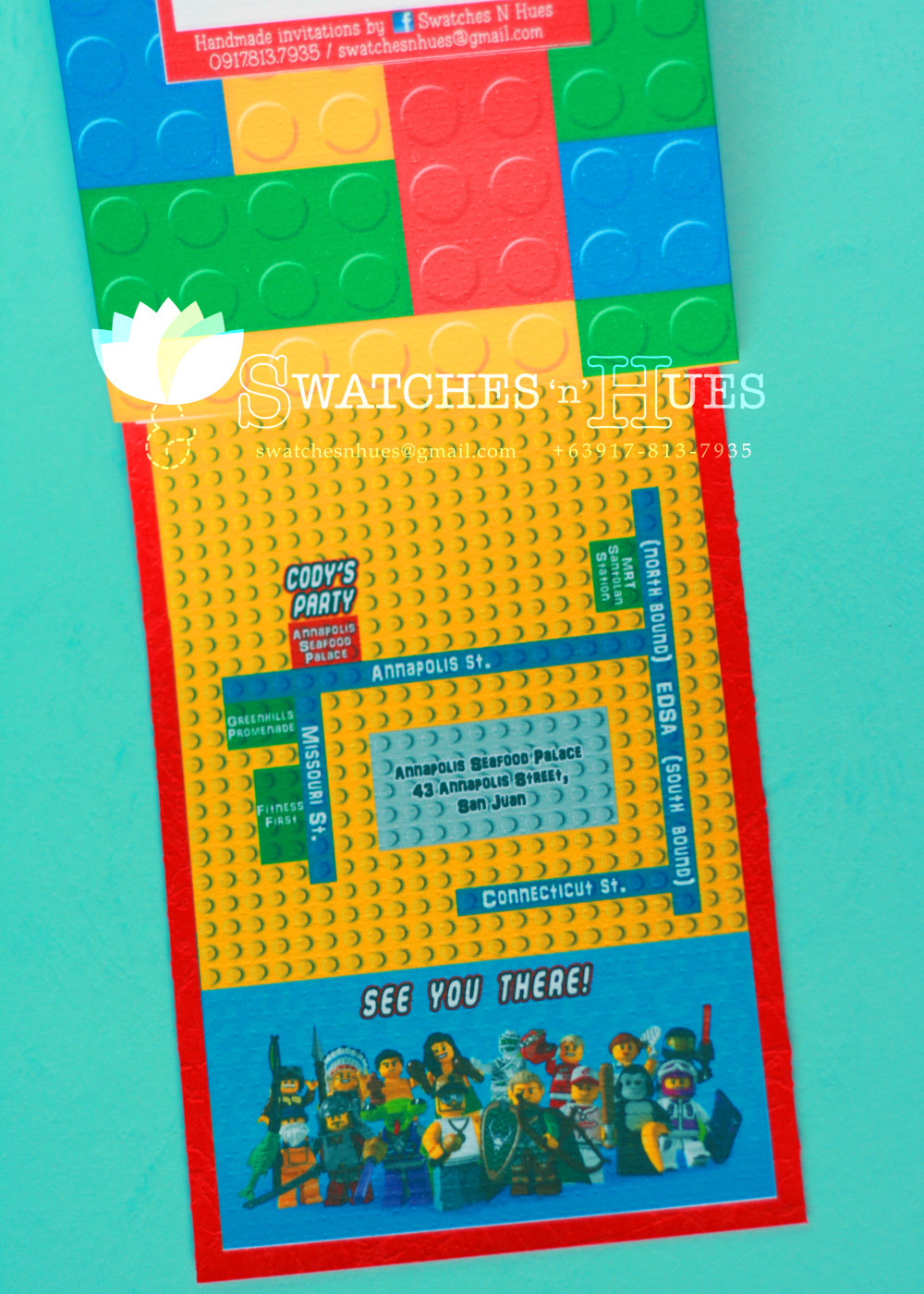 Swatches & Hues : Handmade with TLC: LEGO themed double slider invitation